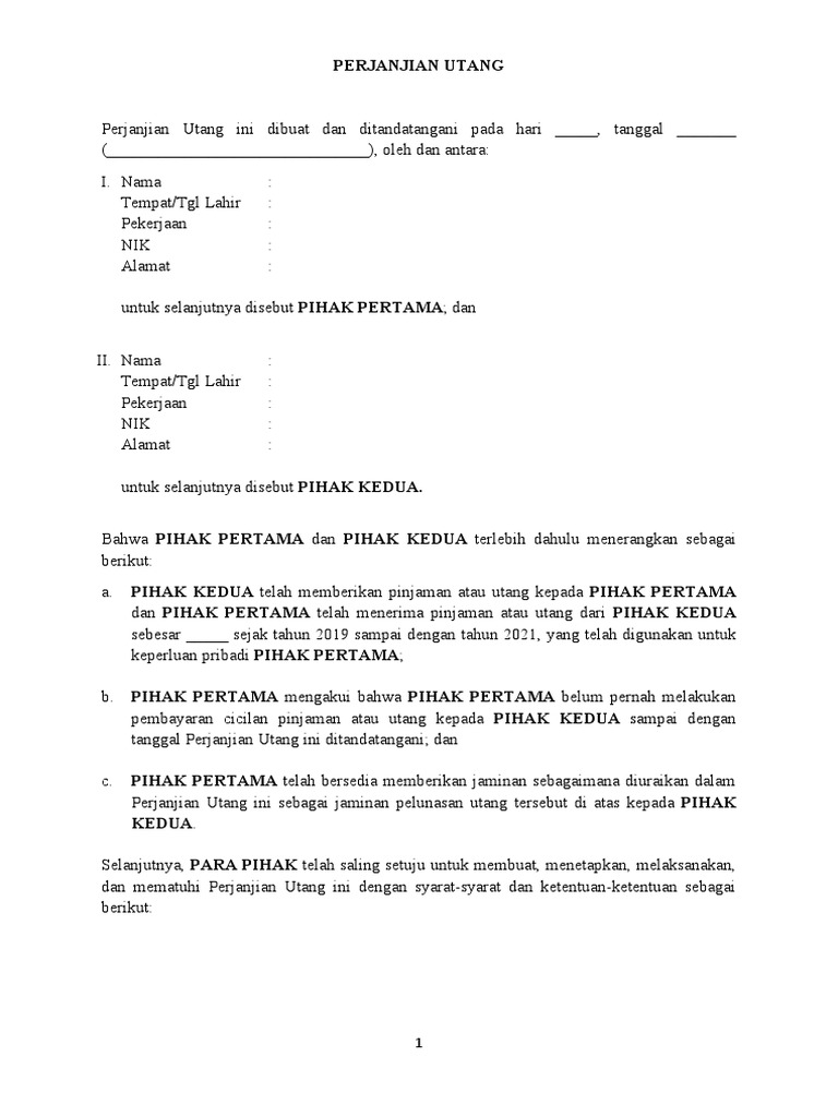 Contoh Perjanjian | PDF