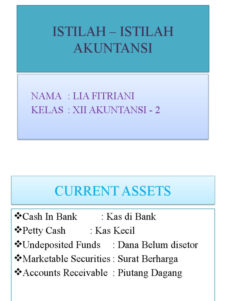 Istilah - Istilah Akuntansi, Lia Fitriani | PDF | Finance & Money ...