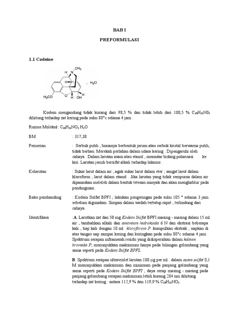 Codein Tablet Farmasi Industri | PDF