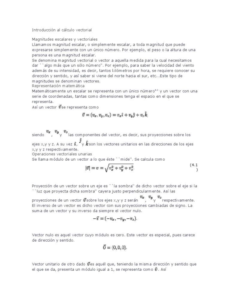 Introducción Al Cálculo Vectorial | PDF | Vector Euclidiano | Escalar (Matemáticas)