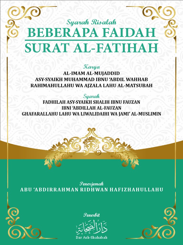 Syarah Risalah Ba'Dh Fawaid Surah Al-Fatihah 07-07-1443 | PDF