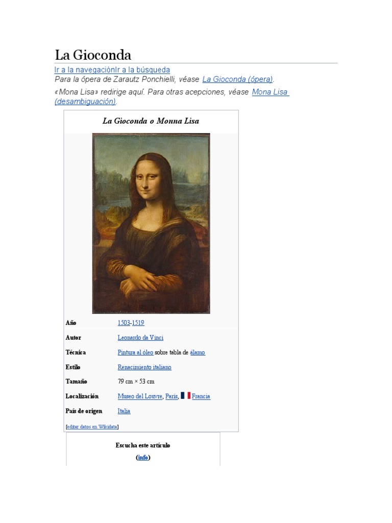 Mona Lisa | PDF | Leonardo Da Vinci