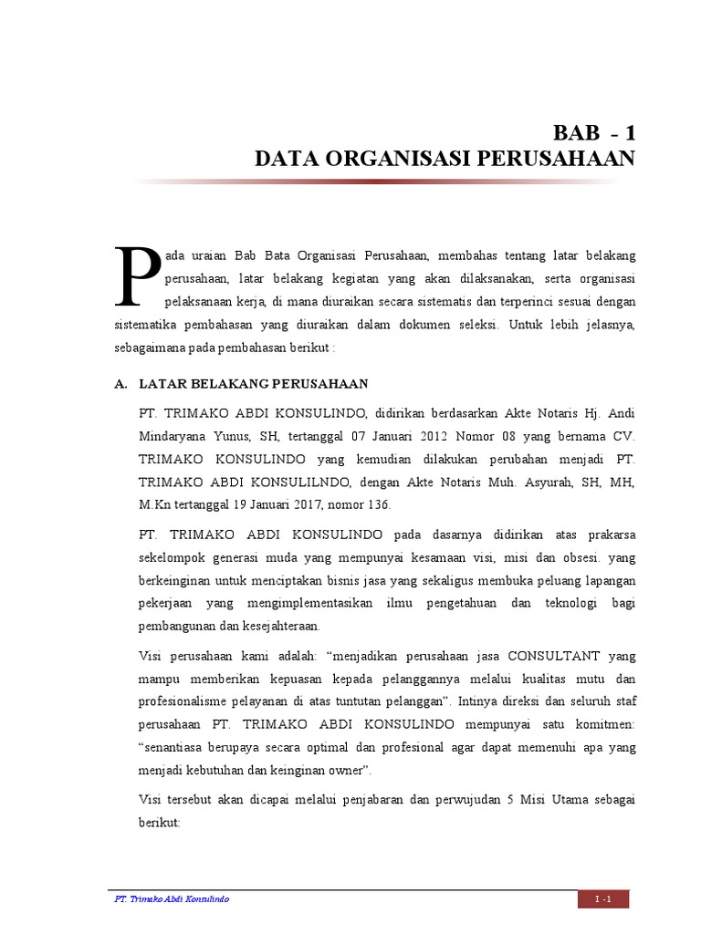 Profil PT. Trimako Abdi Konsulindo | PDF