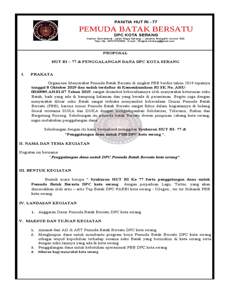 Proposal PBB DPC Kota Serang | PDF