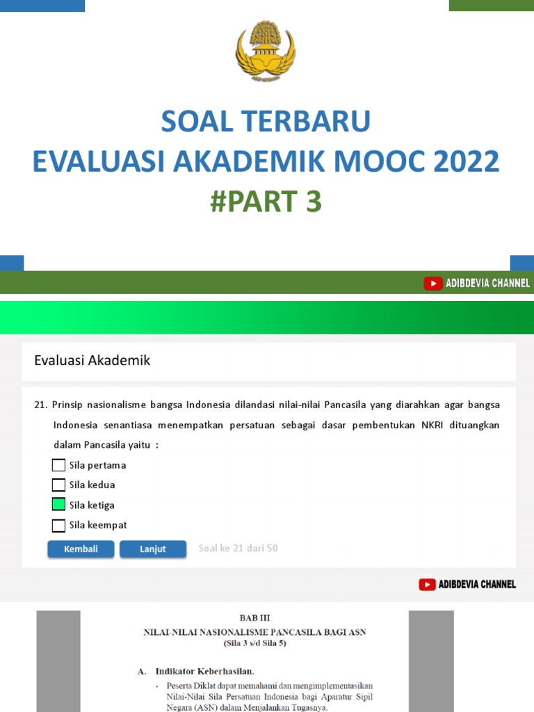 Soal Mooc 2022 Part 3 | PDF