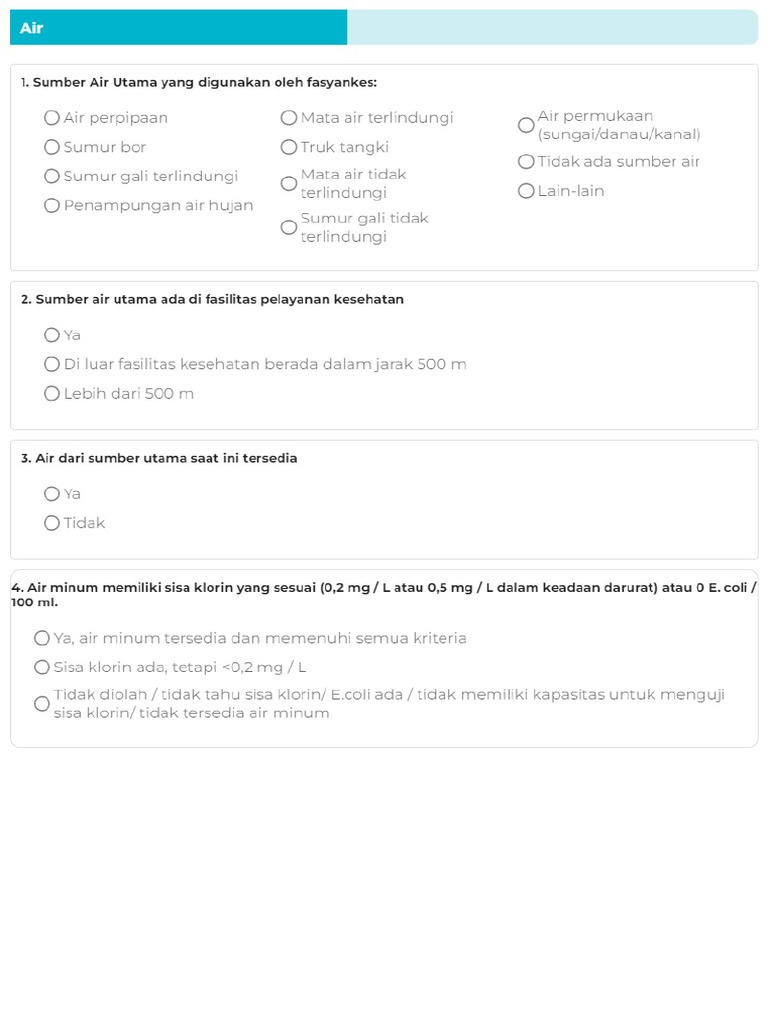 Formulir Kesling Fasyankes | PDF