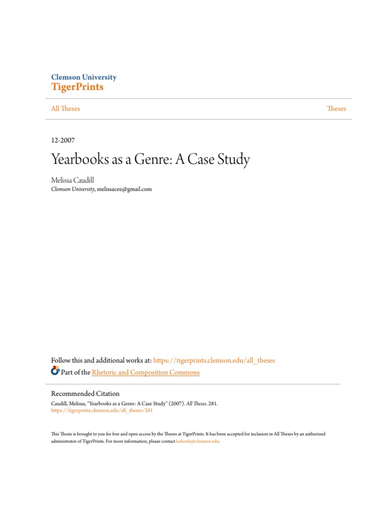 Yearbooks As A Genre - A Case Study | PDF | Genre | Communication