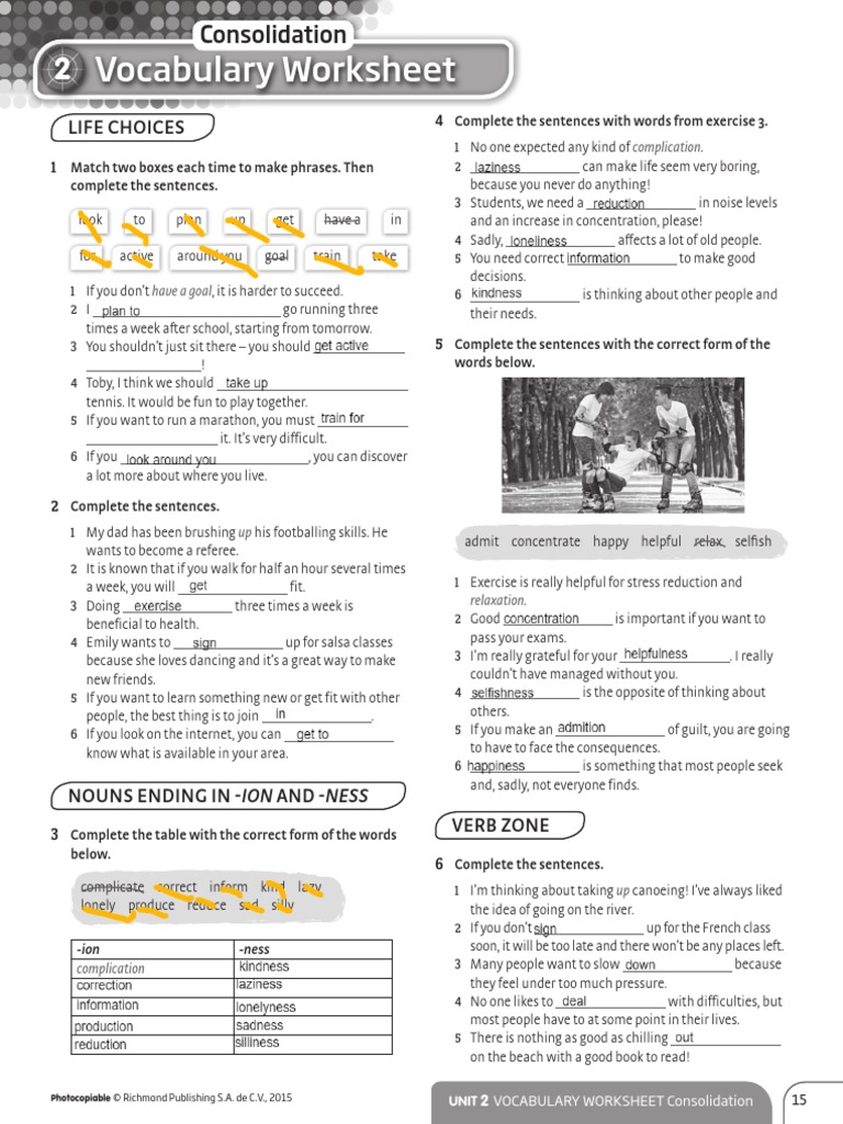 Consolidation Achievers B1 Vocabulary Worksheet Consolidation Unit 2 1 ... Consolidation Achievers B1 Vocabulary Worksheet Consolidation Unit 2 1 ...