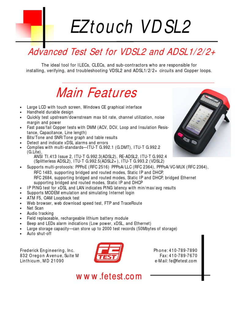 Main Features: Eztouch Vdsl2 | PDF | Digital Subscriber Line | Networks