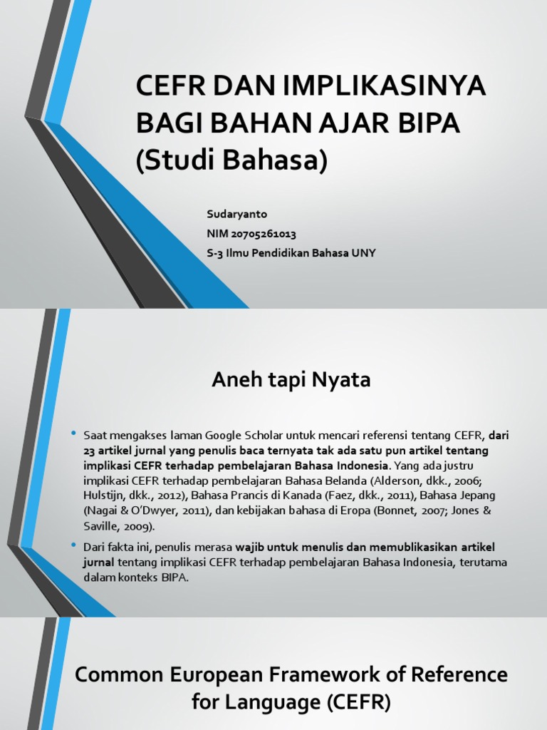 CEFR dan Pengajaran BIPA: Implikasi dan Penerapan | PDF | Karier & Perkembangan | Kajian Bahasa ...