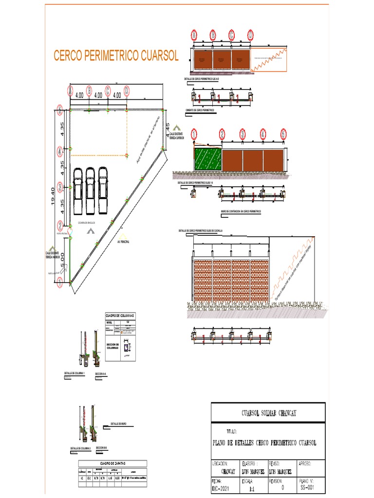 Detalle Cerco Perimetral Planos Cuarsol | PDF