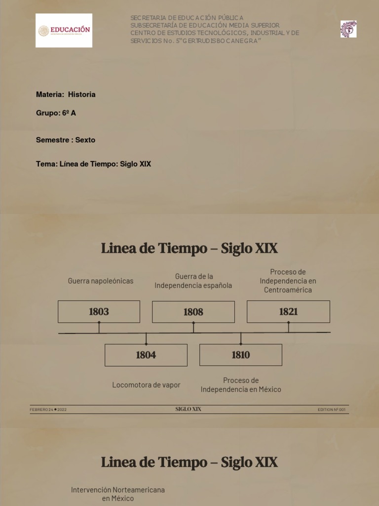 Linea de Tiempo Del Siglo XIX | PDF | México | México independiente