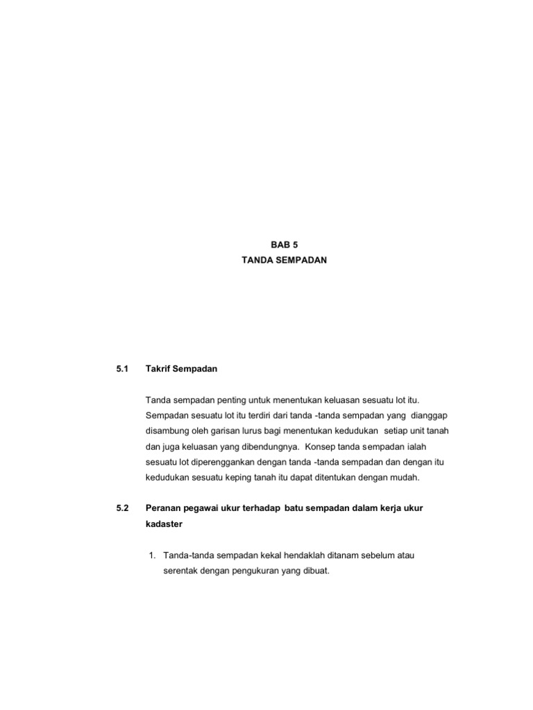 Tanda Sempadan Bab 5 | PDF