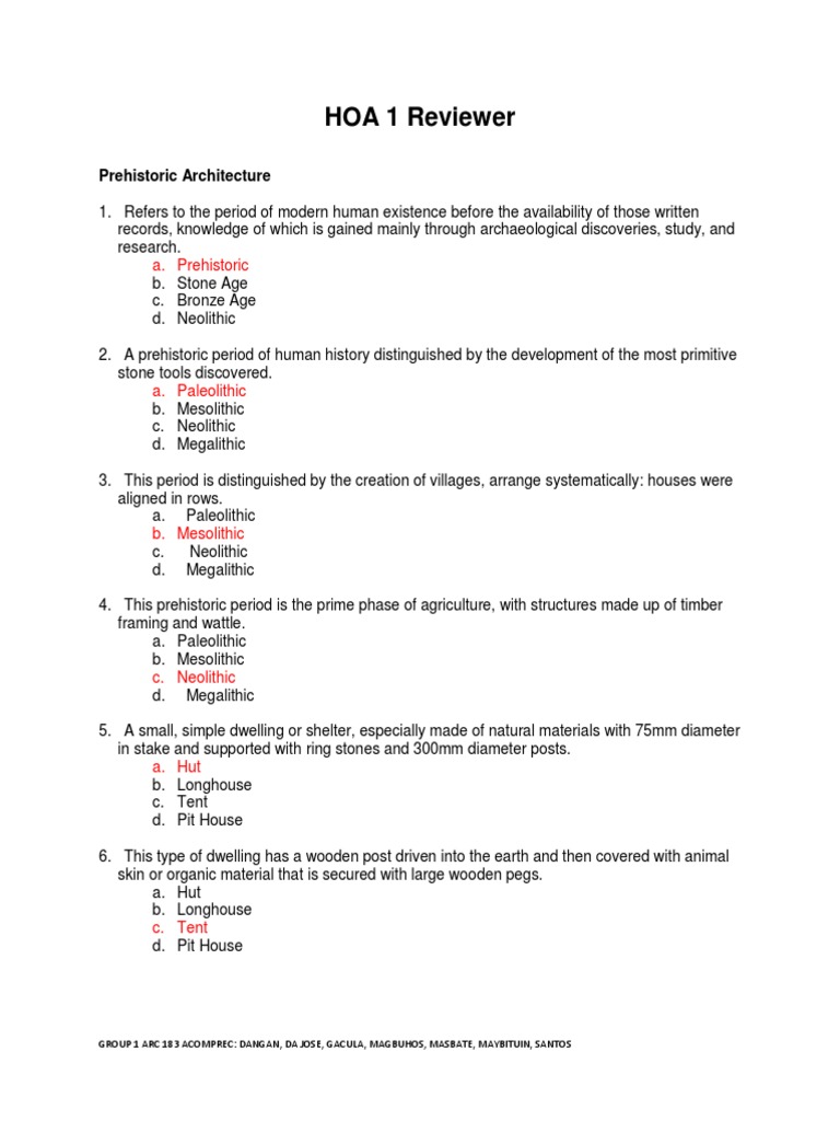 HOA 1 Reviewer | PDF | Vault (Architecture) | Column