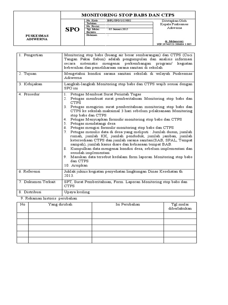 Sop Monitoring Stop Babs Dan CTPS | PDF