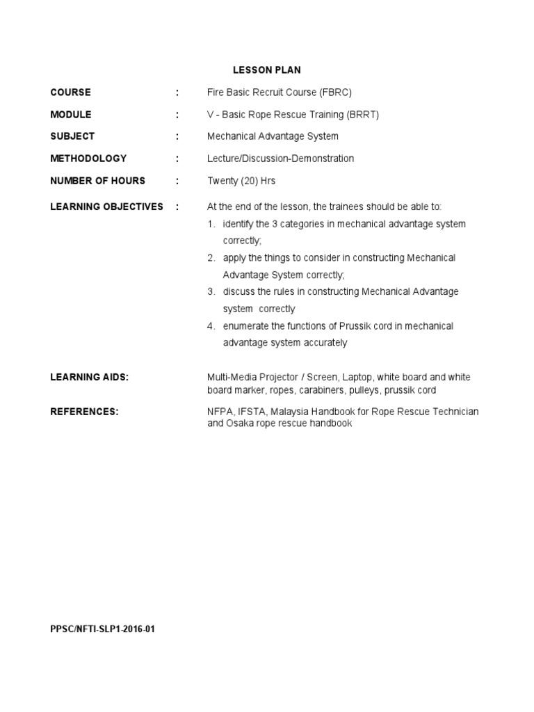 Mechanical Advantage Systems Lesson Plan | PDF | Mechanical Engineering ...