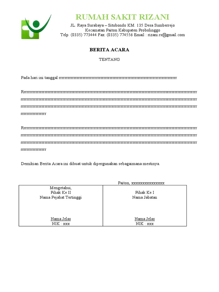 Template Berita Acara | PDF