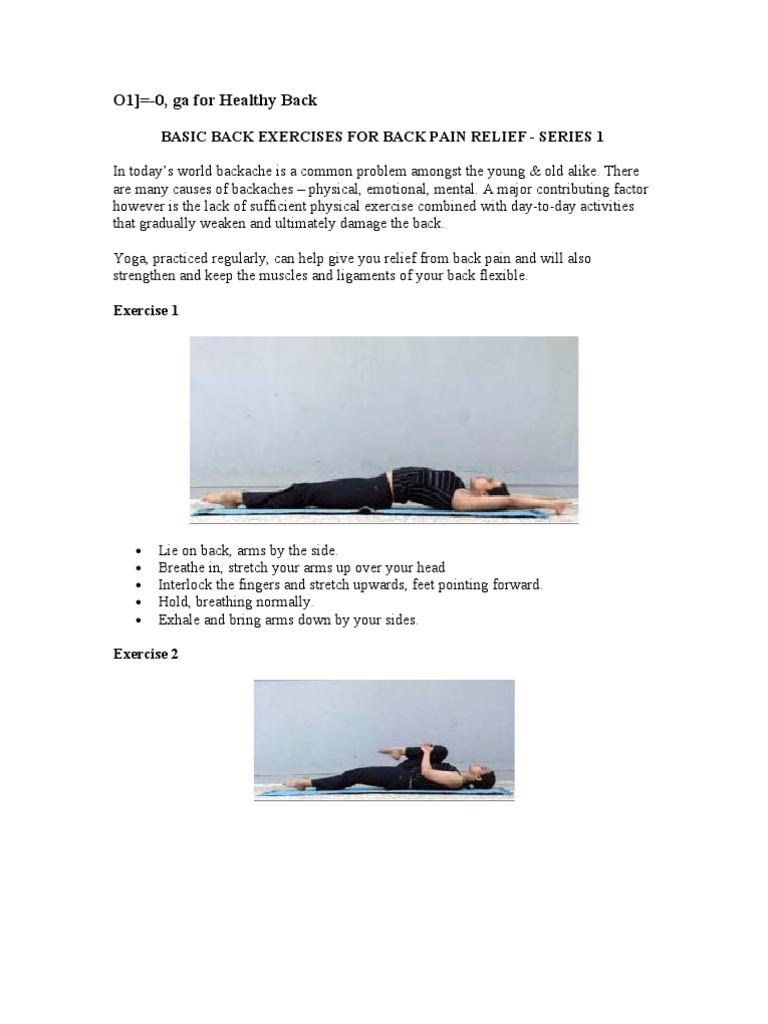O1) - 0, Ga For Healthy Back: Basic Back Exercises For Back Pain Relief ...
