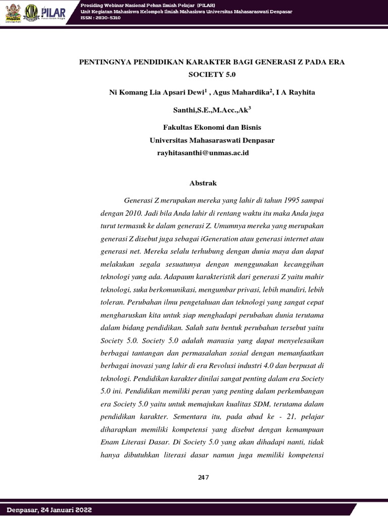 Pendidikan Karakter Gen Z | PDF