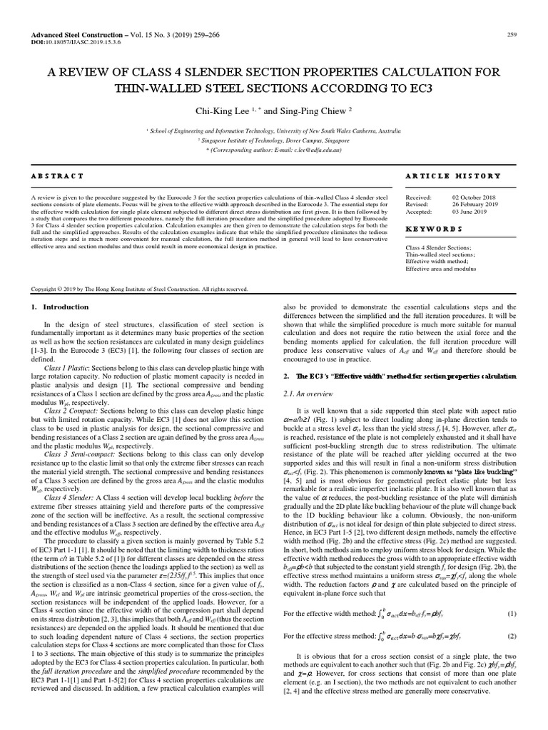 Effective Section Modulus | PDF | Bending | Buckling