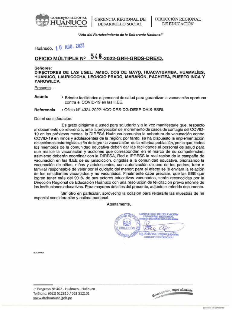 Oficio Multiple N°153-2022-Dir-Agp (1) - 2 | PDF
