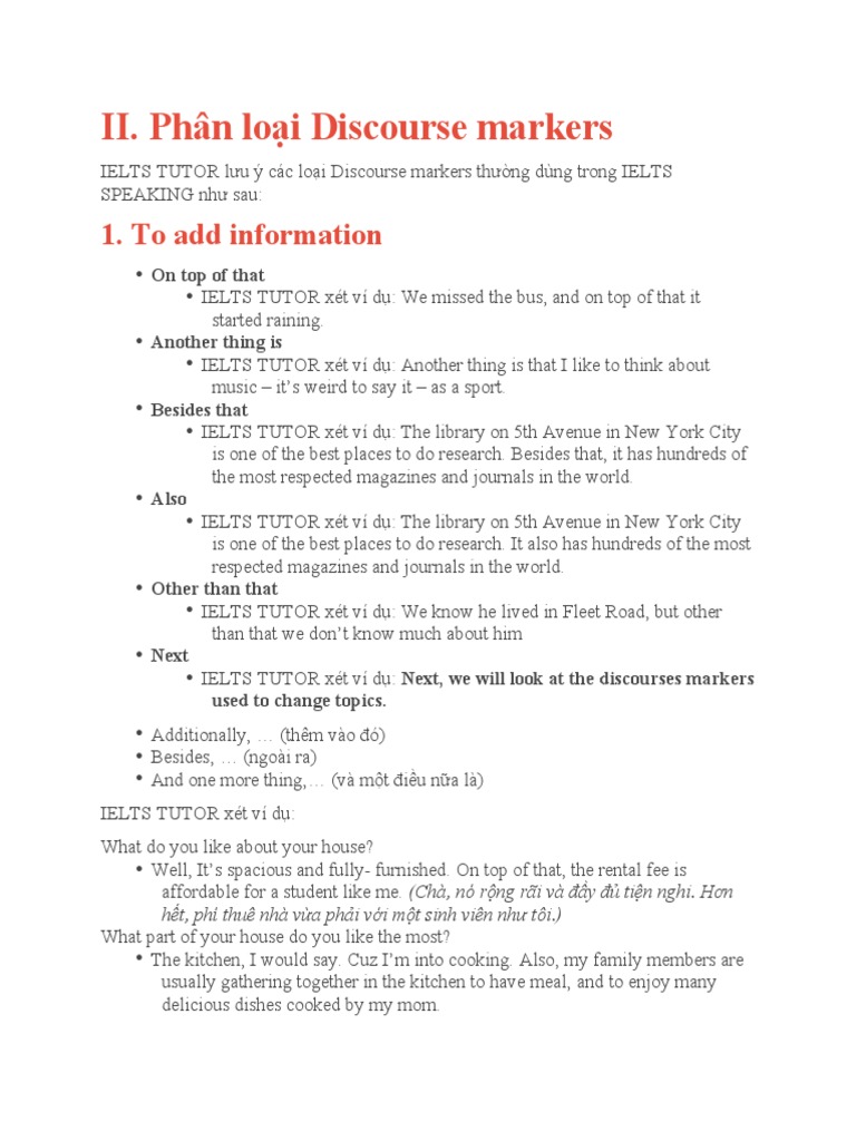 Discourse Markers | PDF