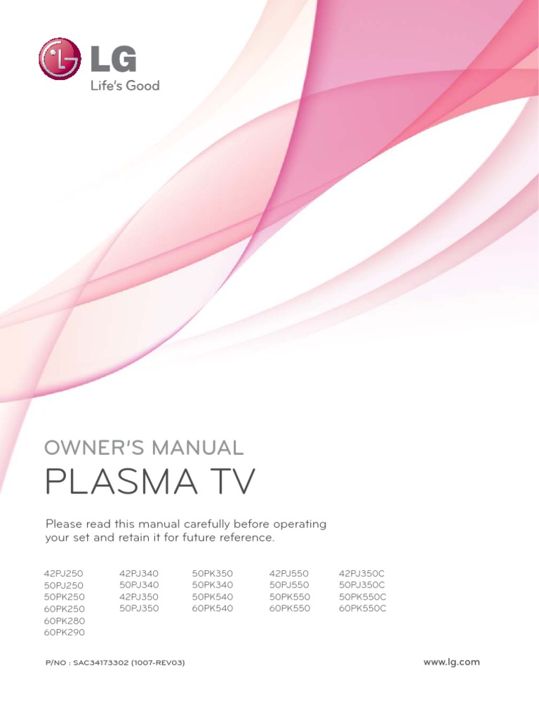LG Plasma TV Manual | PDF | Hdmi | Set Top Box