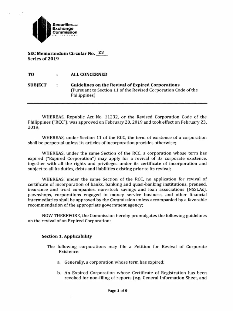 2019 MCNo 23 | Download Free PDF | Corporations | Securities Act Of 1933