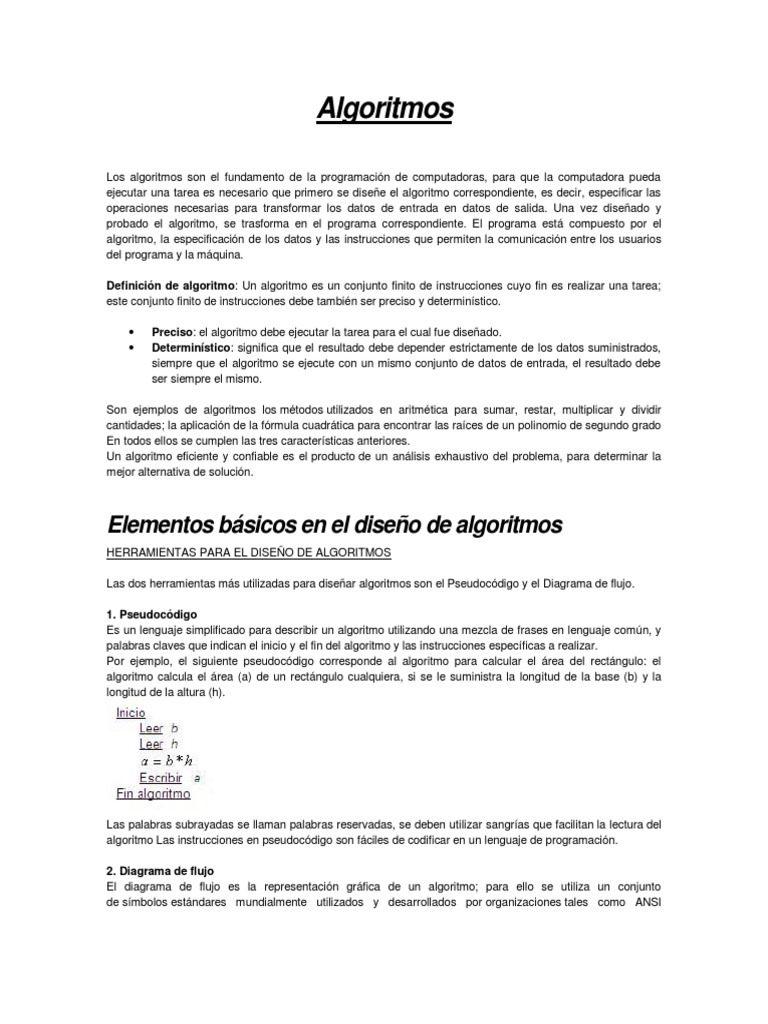 Algoritmos Pdf Algoritmos Lenguaje De Programación