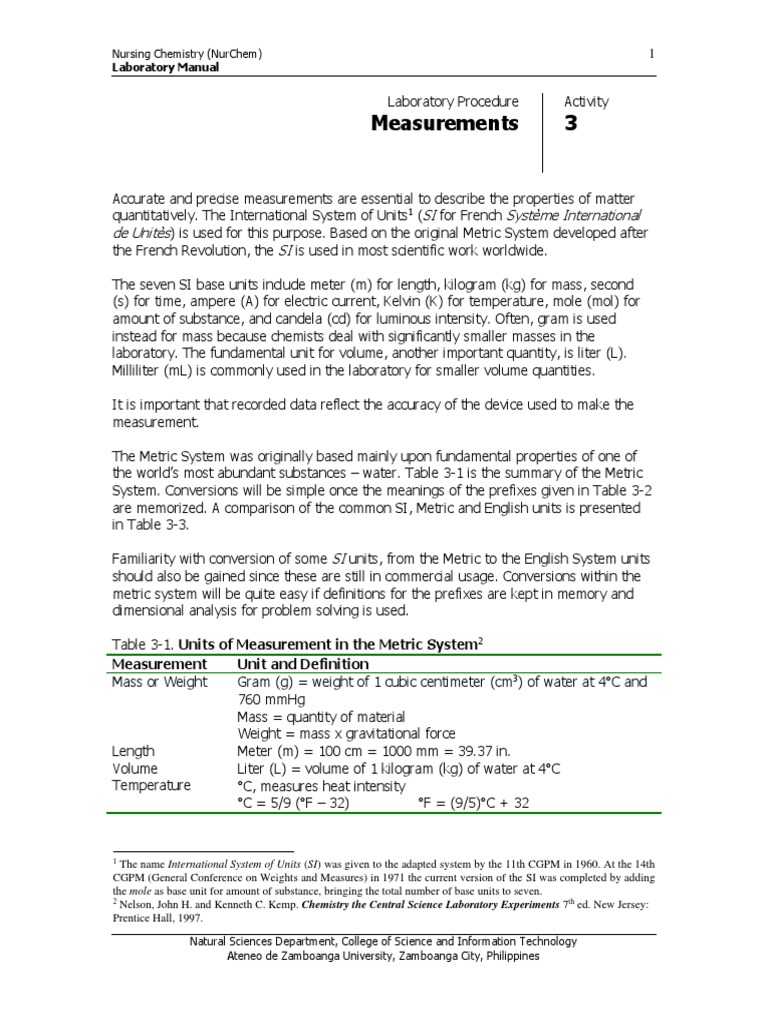 BL NurChem Activity 3 Measurement - REVISED 081920 | PDF ...