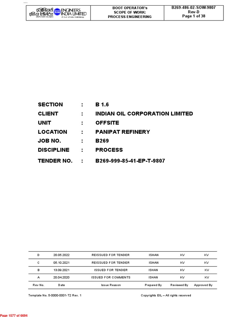 Sow-Process Engineering | PDF | Specification (Technical Standard ...