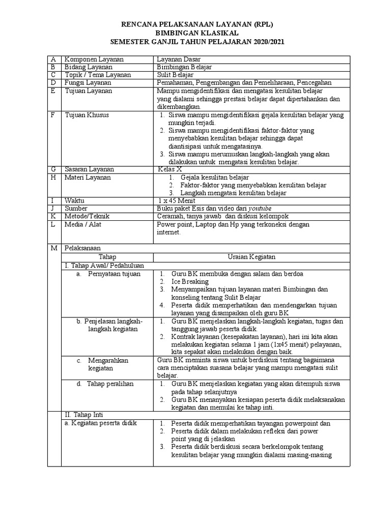 RPL BK Klasikal | PDF