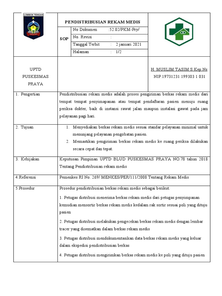 Sop Pendistribusian RM | PDF