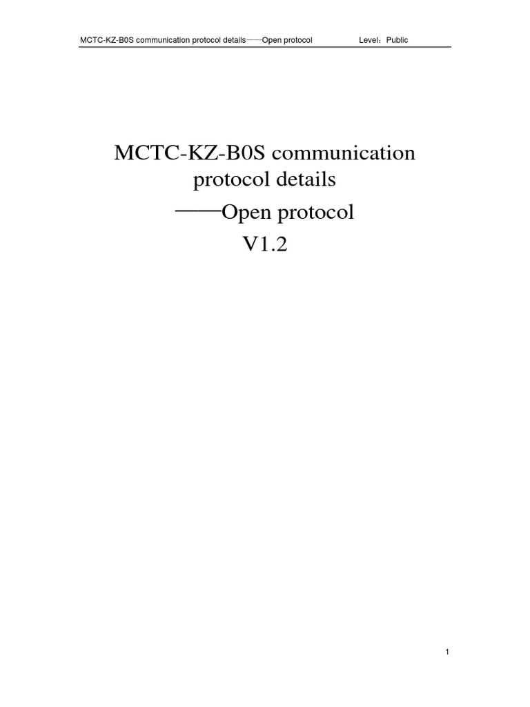 MCTC-KZ-B0S To Customer Side Protocol Details V1.2 | PDF | Bit | Computer Network