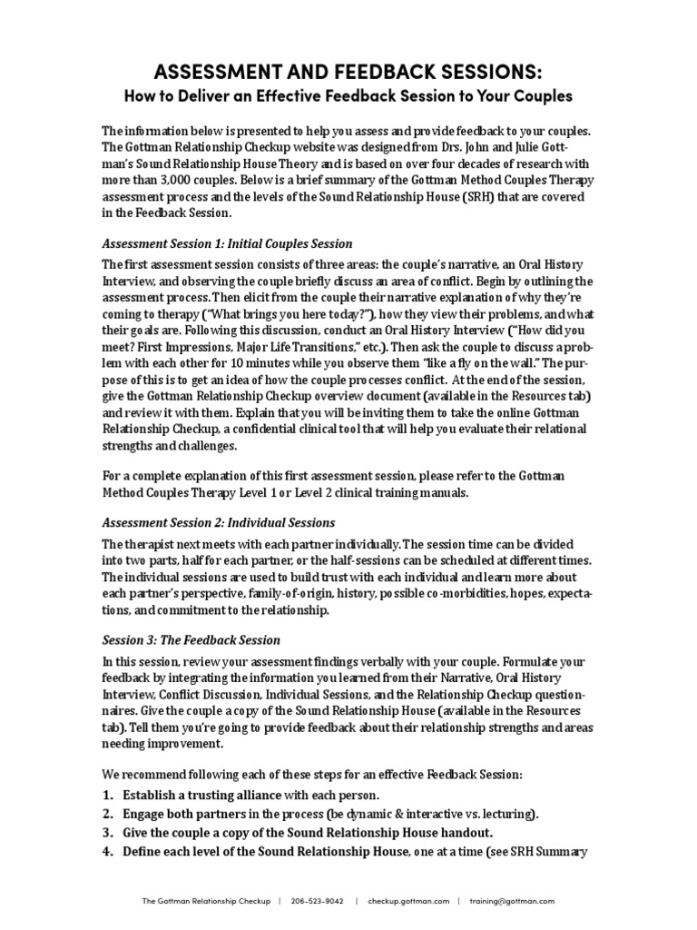 How To Give Effective Feedback To Your Couples | PDF | Psychotherapy ...