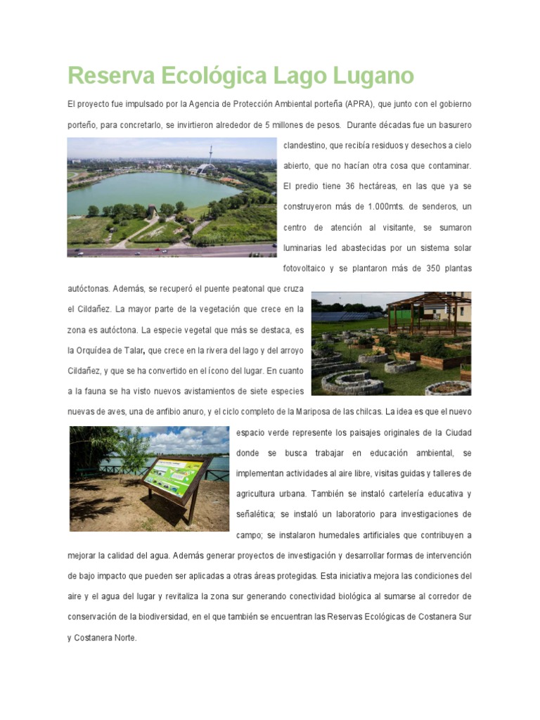 Reserva Ecológica Lago Lugano | PDF | Buenos Aires | Entorno natural