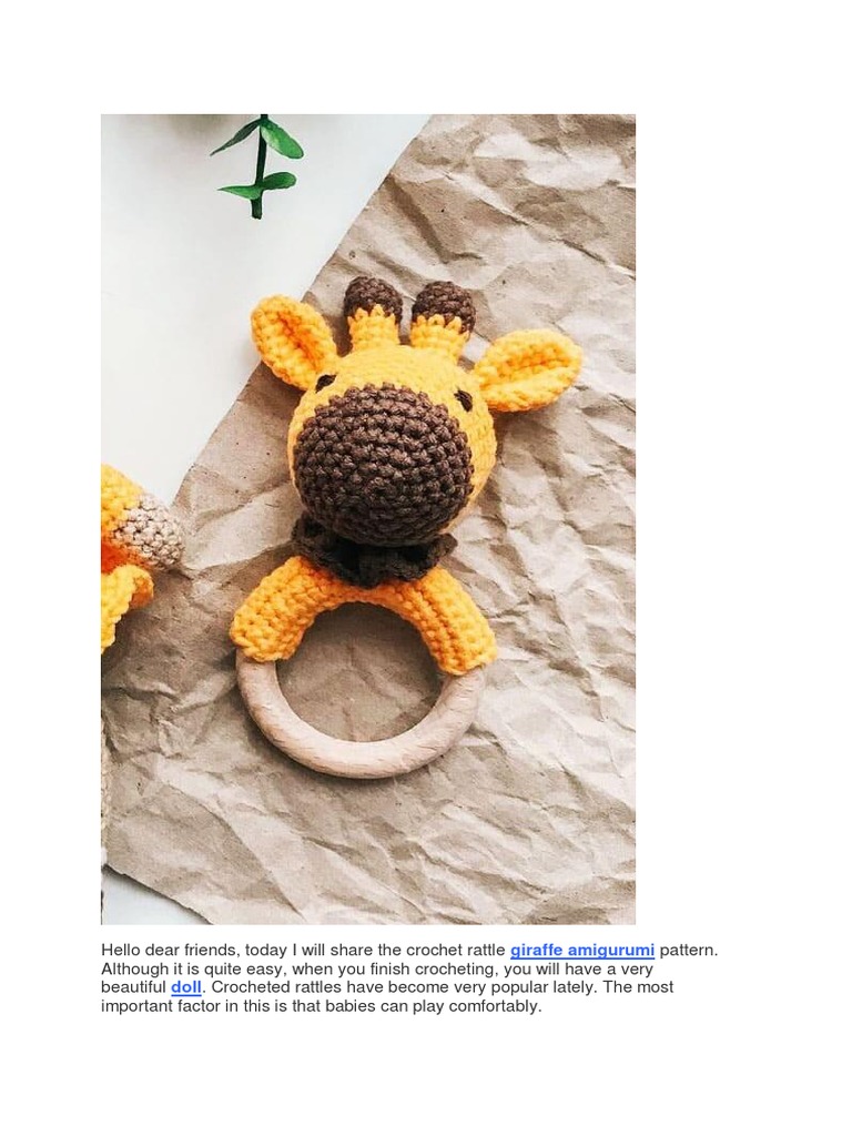 Giraffe-Rattle-Amigurumi-Crochet-Pattern | PDF | Crochet | Amigurumi