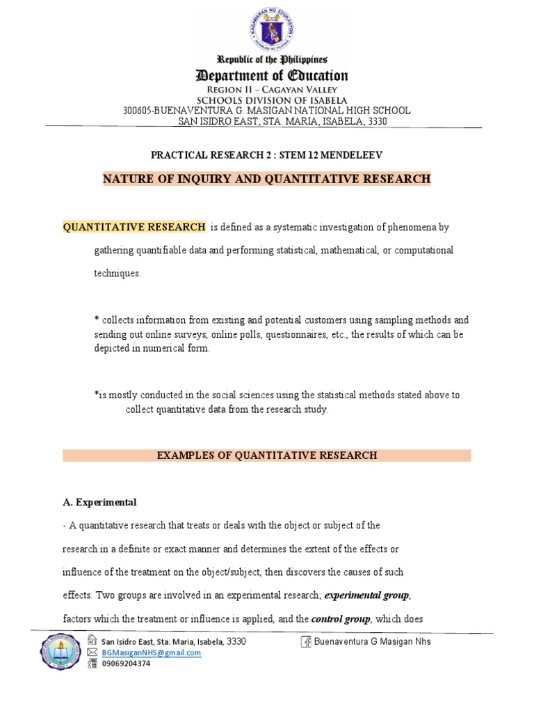 Practical Research 2 Activity 2 | PDF | Quantitative Research | Experiment