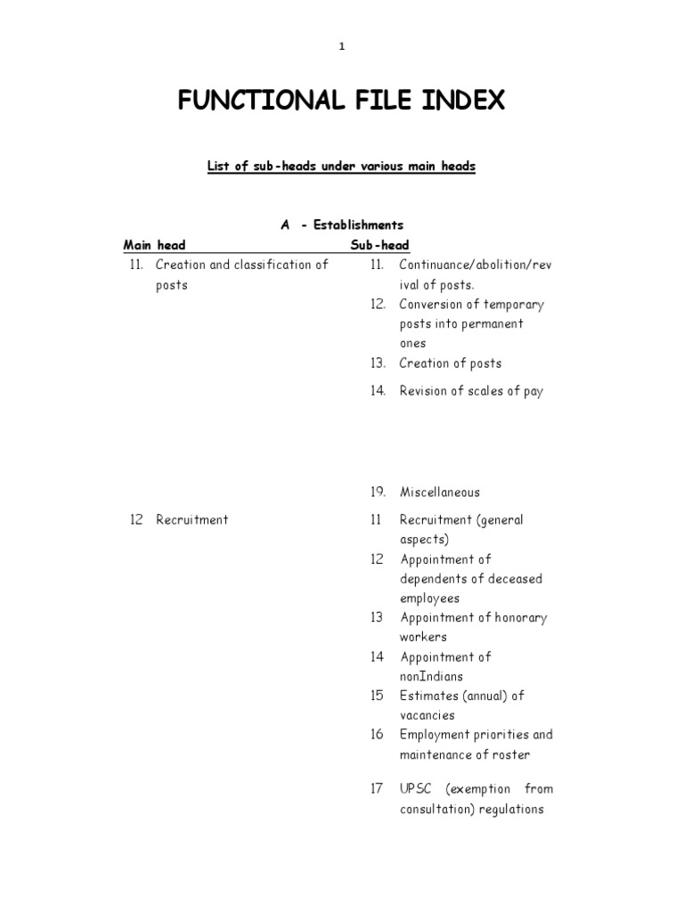 Functional File Index General | PDF | Recruitment | Employment