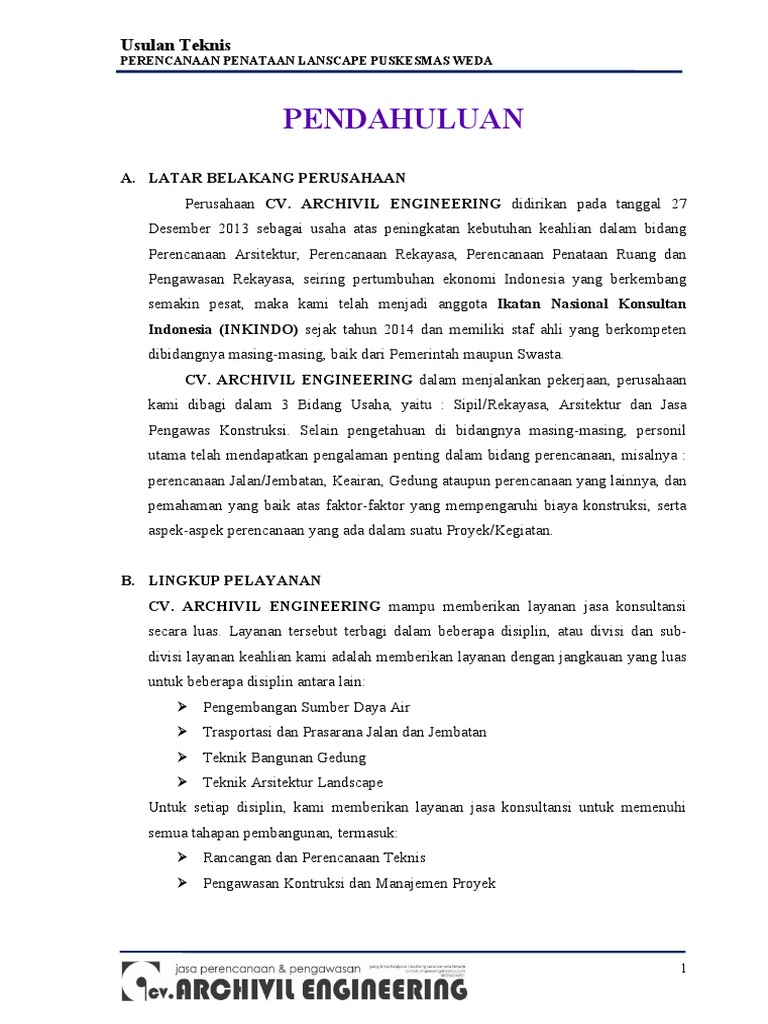 Ustek Perencanaan Penataan Landscape Puskesmas Weda | PDF