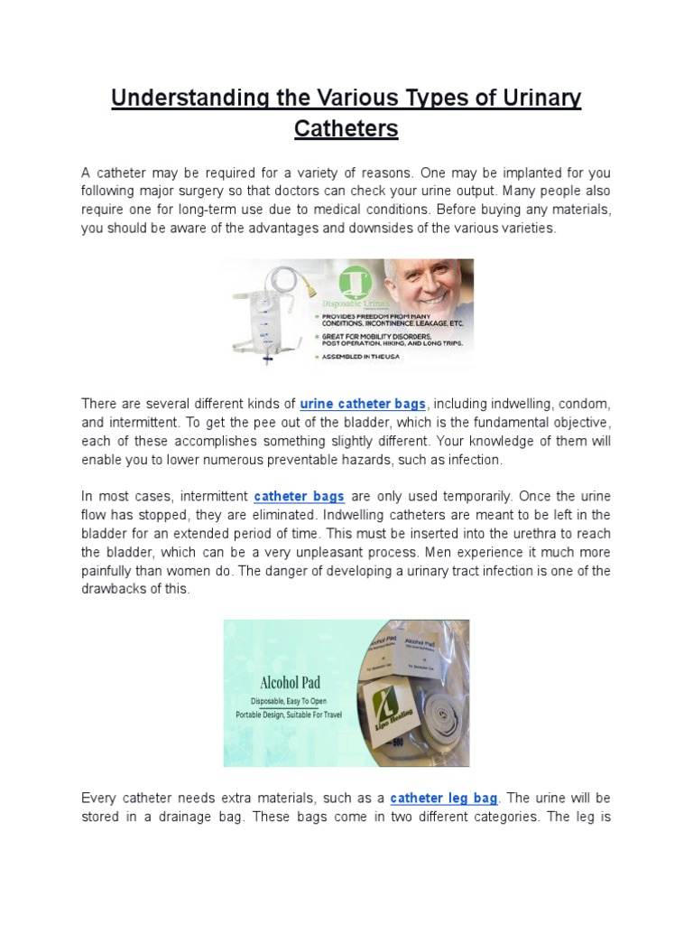Understanding The Various Types of Urinary Catheters | PDF