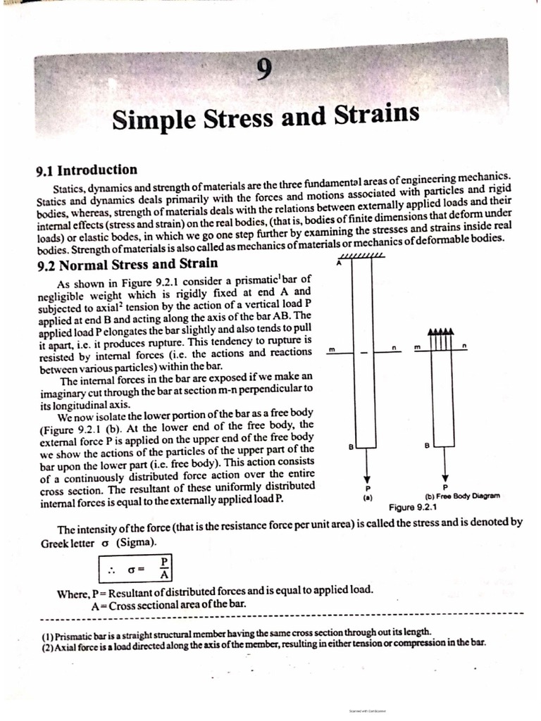 10.simple Stress and Strain | PDF