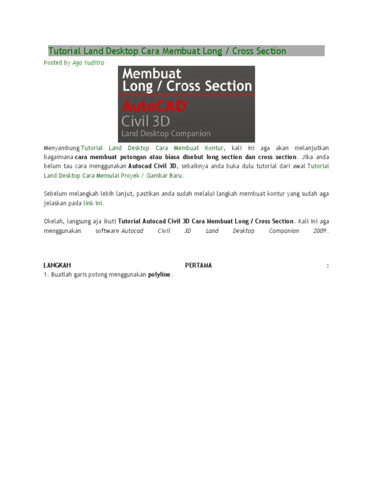 Cara Buat Long-Cross Section Di Autocad | PDF