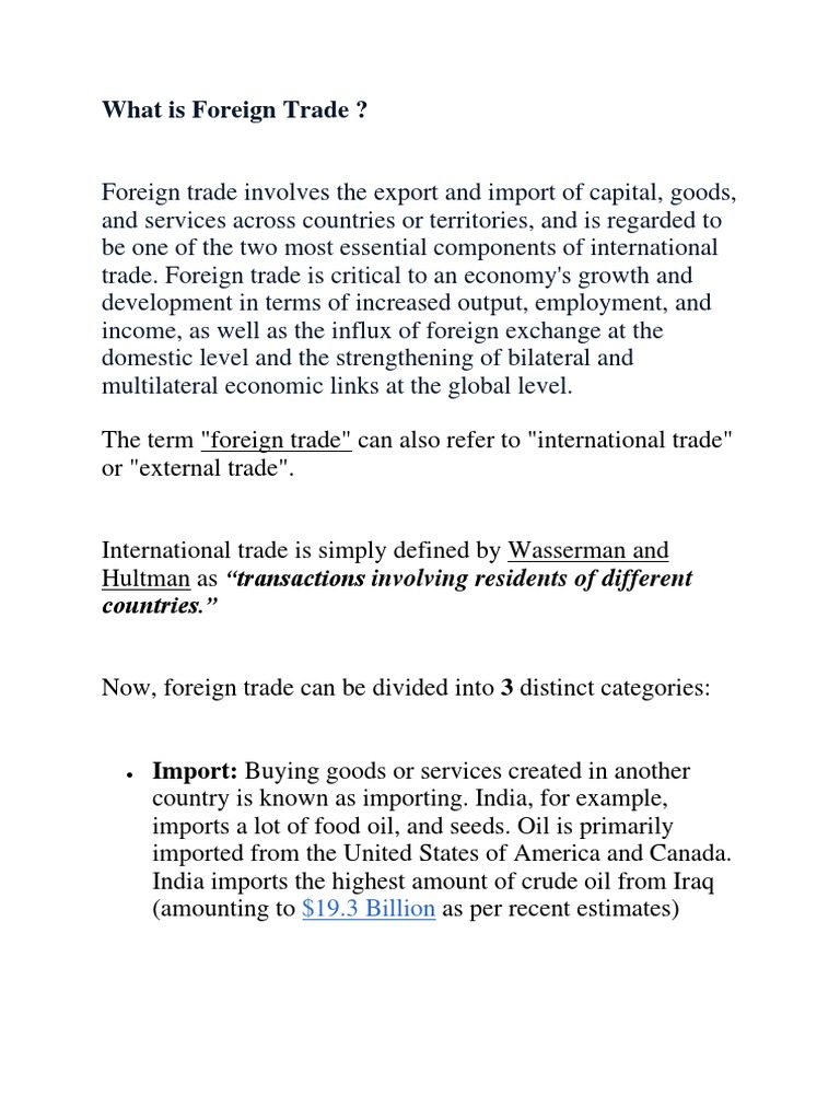 Foreign Trade | PDF | Trade | Exports