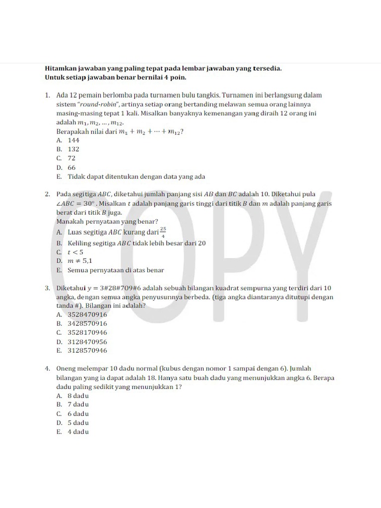 Asmopss 2017 Math SMP | PDF