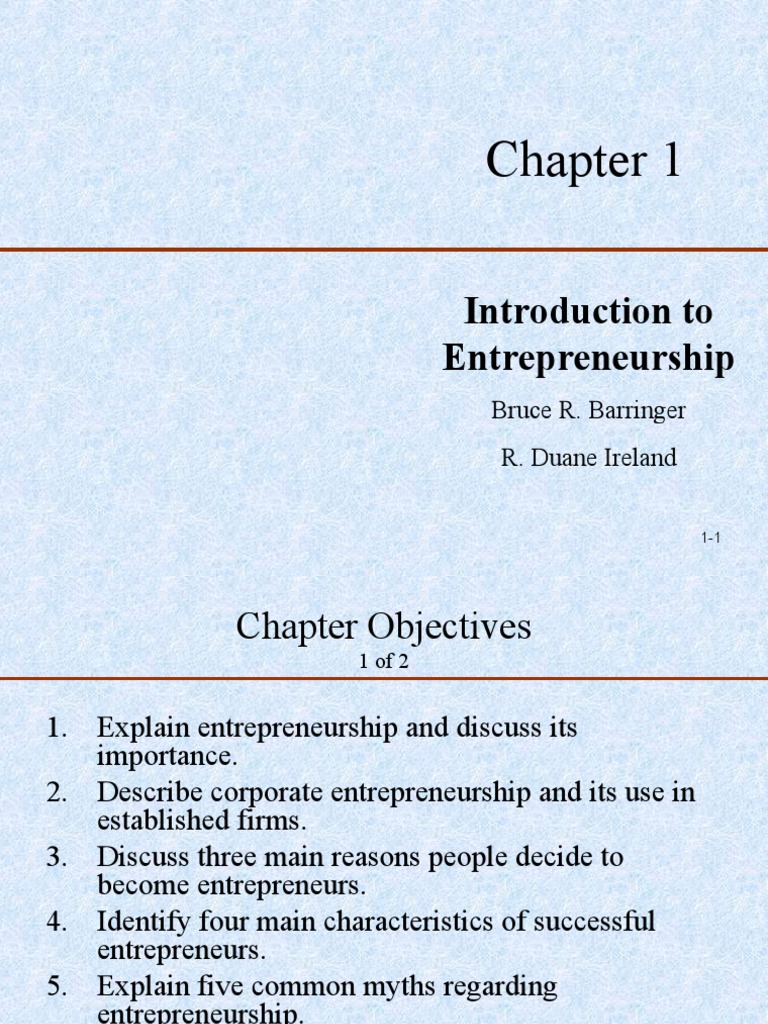 1-Introduction To Entrepreneurship | PDF | Entrepreneurship | Small And ...