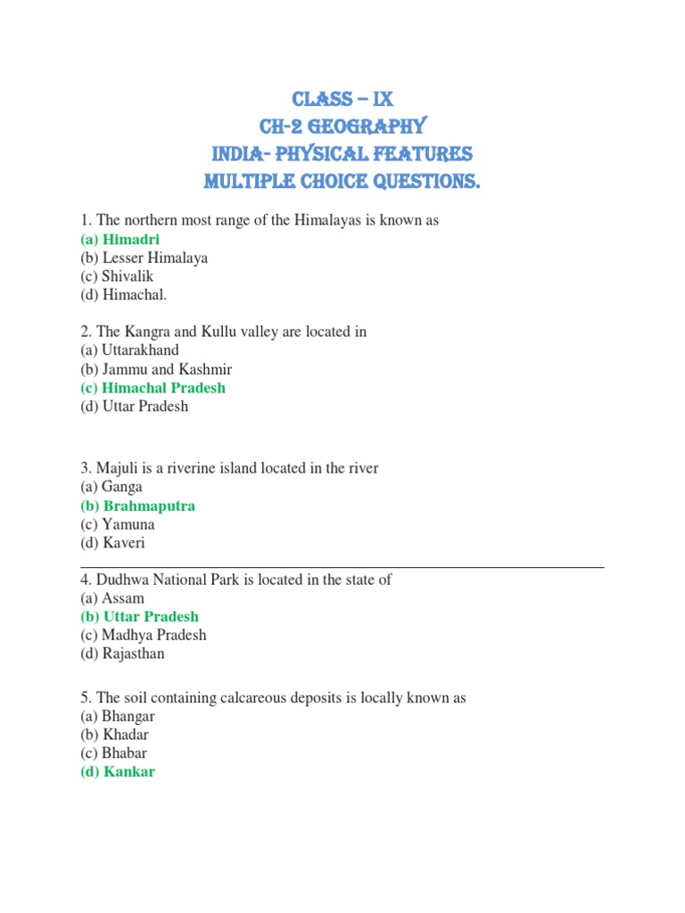 9 Geography | PDF | Himalayas | Earth Sciences
