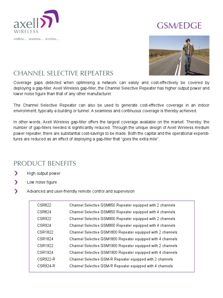 Axell Wireless CSR Channel Selective Repeaters - Data Sheet | PDF | Gsm ...