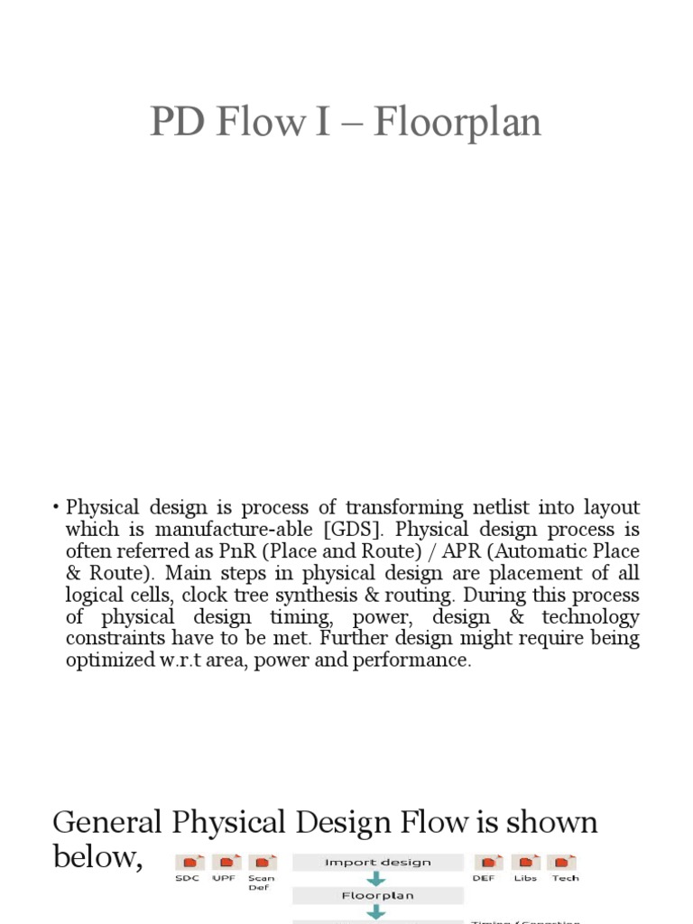 PD Flow I - Floorplan | PDF | Electronic Engineering | Design