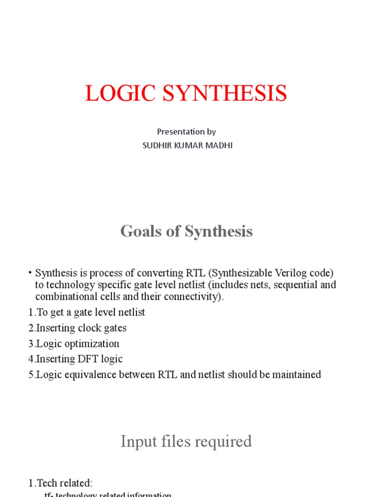 Synthesis | PDF | Logic Synthesis | Logic Gate